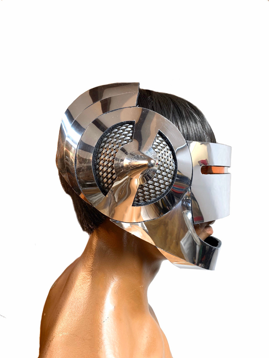 Where Giger met Sorayama, futuristic helmet ,cyborg headpiece robot cy ...